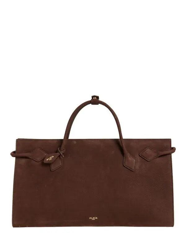 Alaïa Le Teckel Suede Tote - Brun Fonce