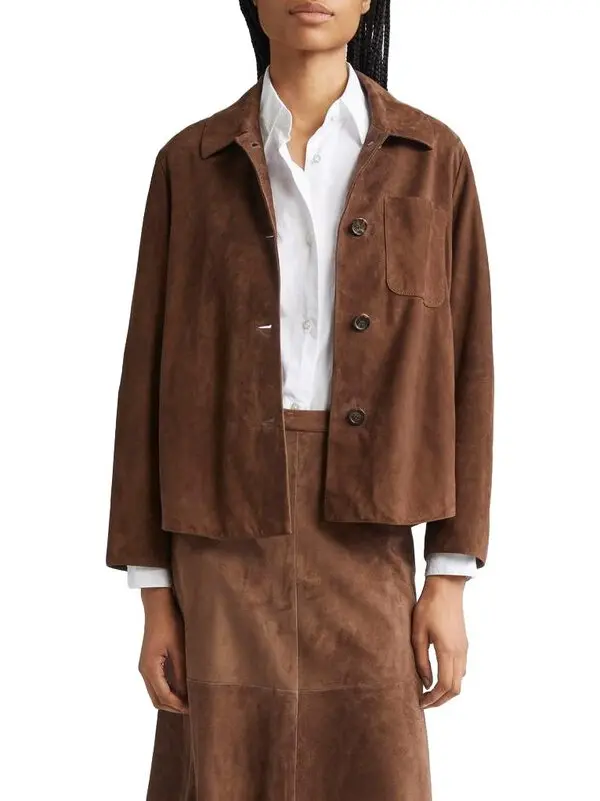 Max Mara Cloe Suede Shirt Jacket - Dark Brown