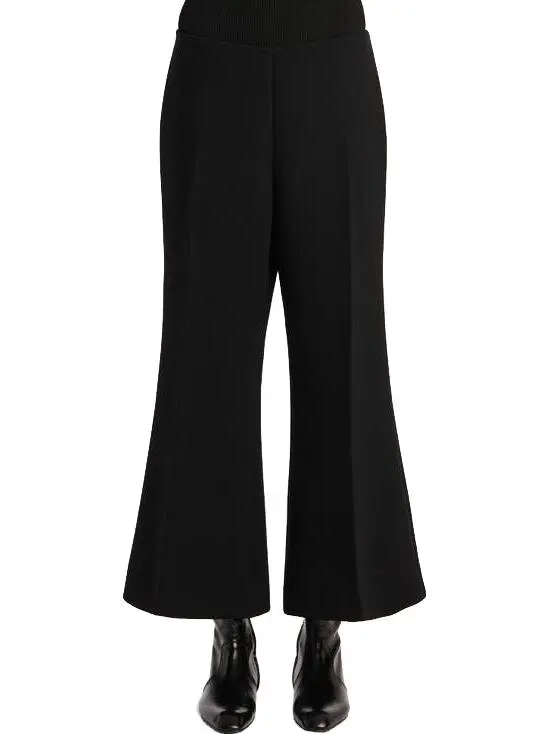 Khaite Walter Double Face Crepe Kick Flare Crop Pants - Black