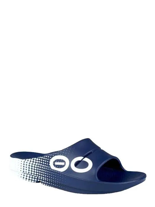 OOFOS Ooahh Sport Slide Sandal - Navy Matrix