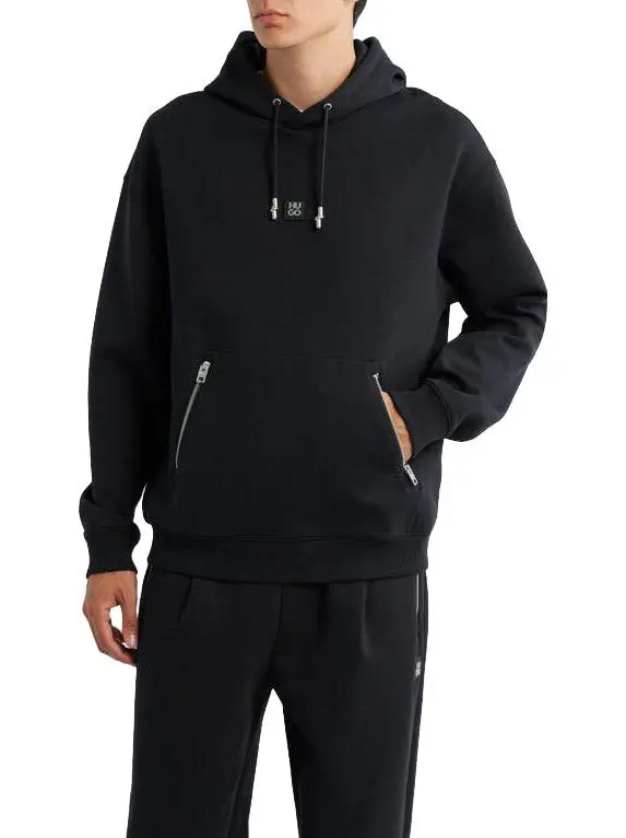 Hugo Boss Dargen Knit Pullover Hoodie - Black