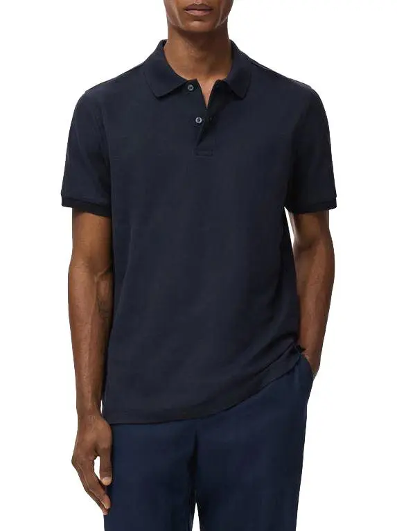 Mango Regular Fit Cotton Piqué Polo - Dark Navy