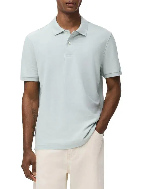 Mango Regular Fit Cotton Piqué Polo - Sky Blue
