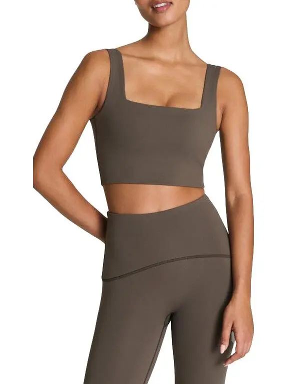 Spanx Square Neck Crop Tank Top - Mineral