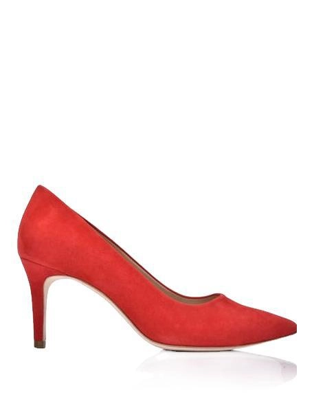 JOAN OLOFF SHOES Deborah Mid Heel Pumps - Red