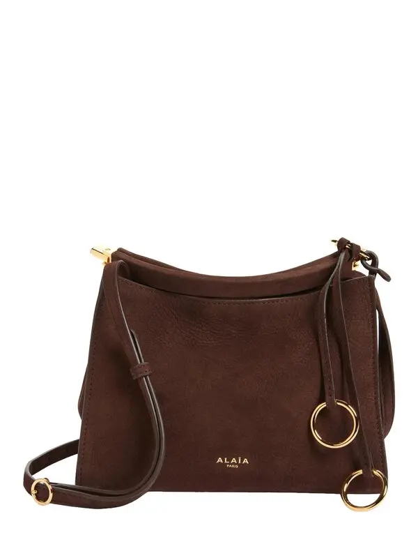 Alaïa Small Le Click Suede Shoulder Bag - Brun Fonce
