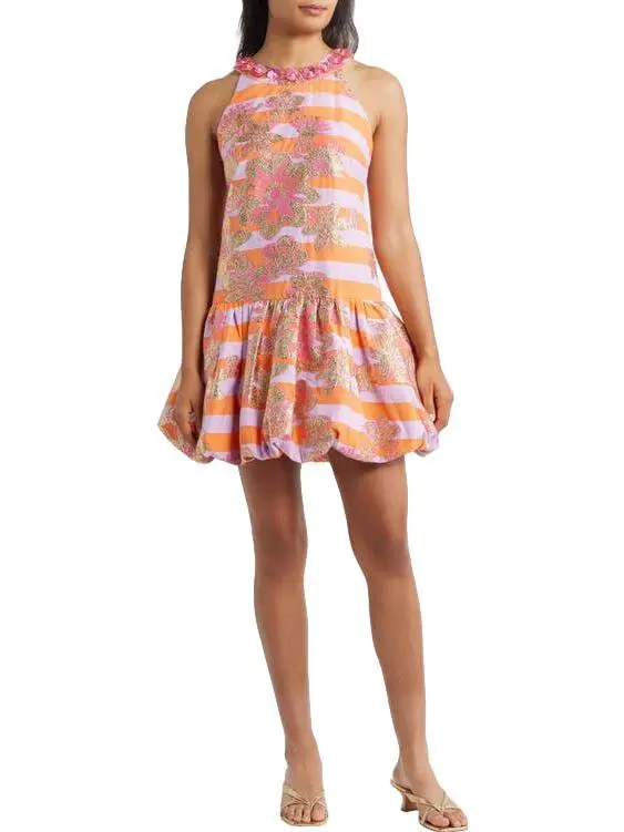 LILLY PULITZER® Ashlynn Metallic Cotton-blend Cocktail Dress - Papaya