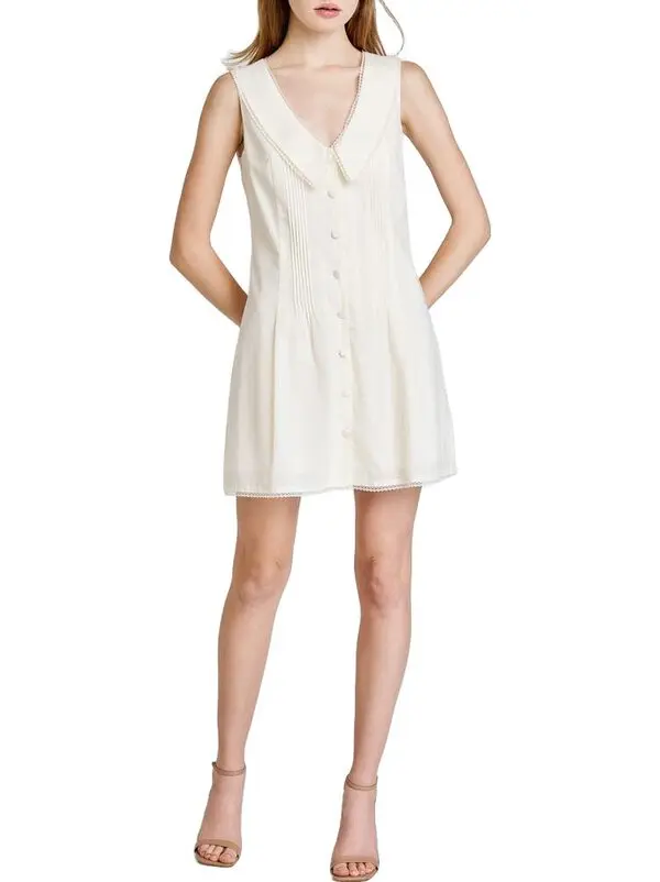 WAYF Poppy Cotton Mini Dress - Cream