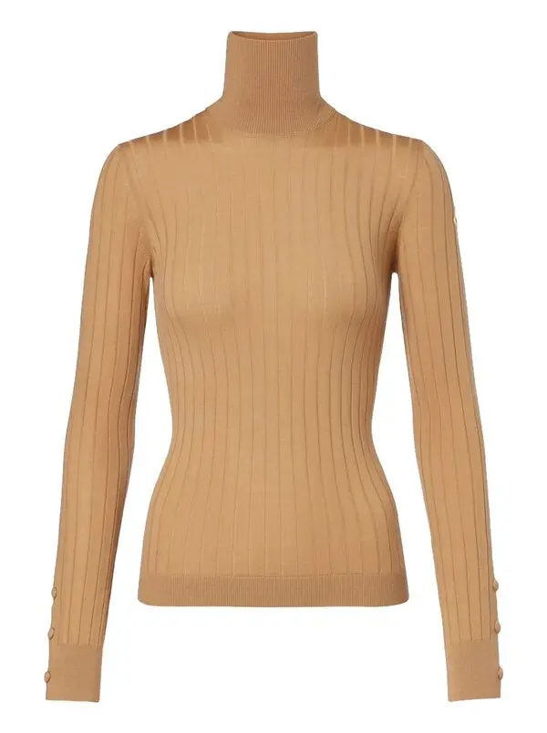 Moncler Wool And Cashmere Turtleneck Sweater - Beige