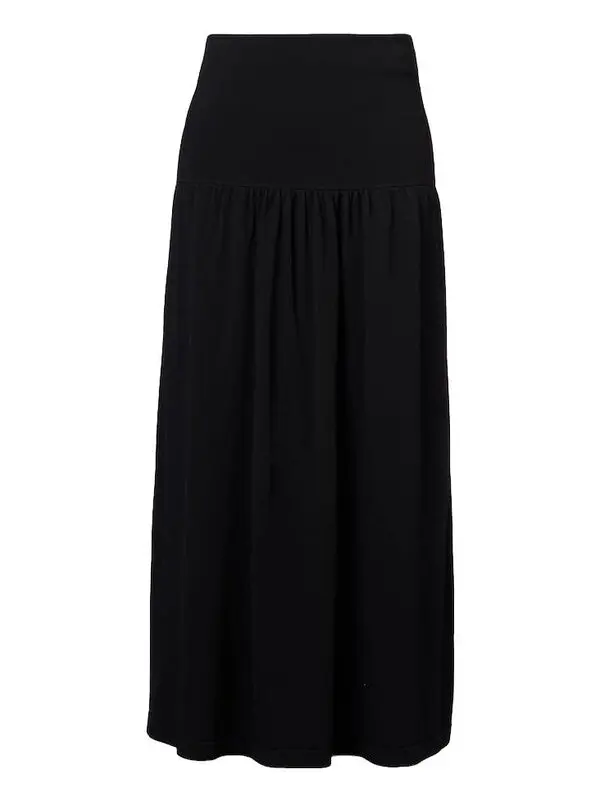 Vince Knitted High-rise Midi Skirt - Black