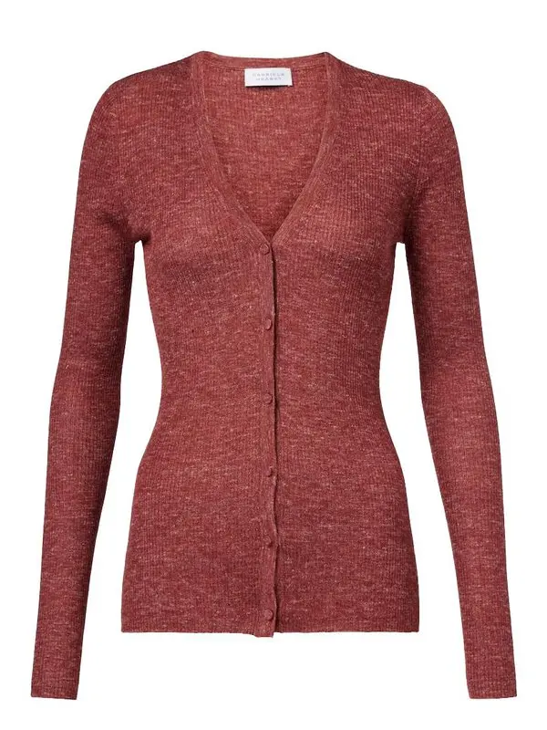 Gabriela Hearst Aiste Cashmere, Silk, And Hemp Cardigan - Burgundy