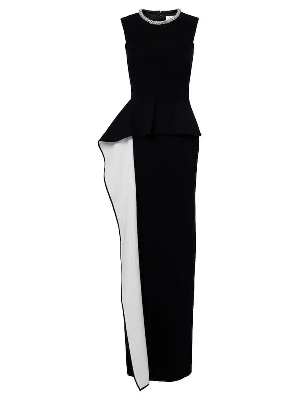 Roland Mouret Embellished Peplum Gown - Black