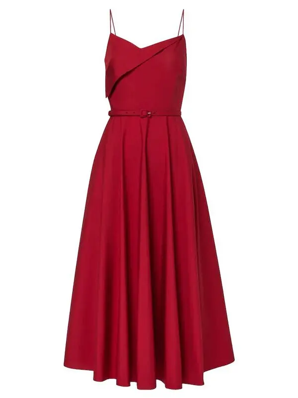 Roland Mouret Cotton Poplin Midi Dress - Red