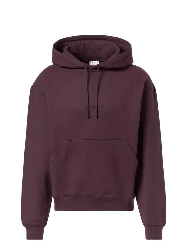 Saint Laurent Logo Cotton Hoodie - Purple