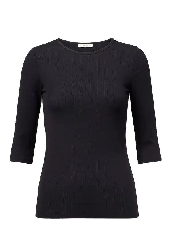 Vince Ribbed-knit Top - Black