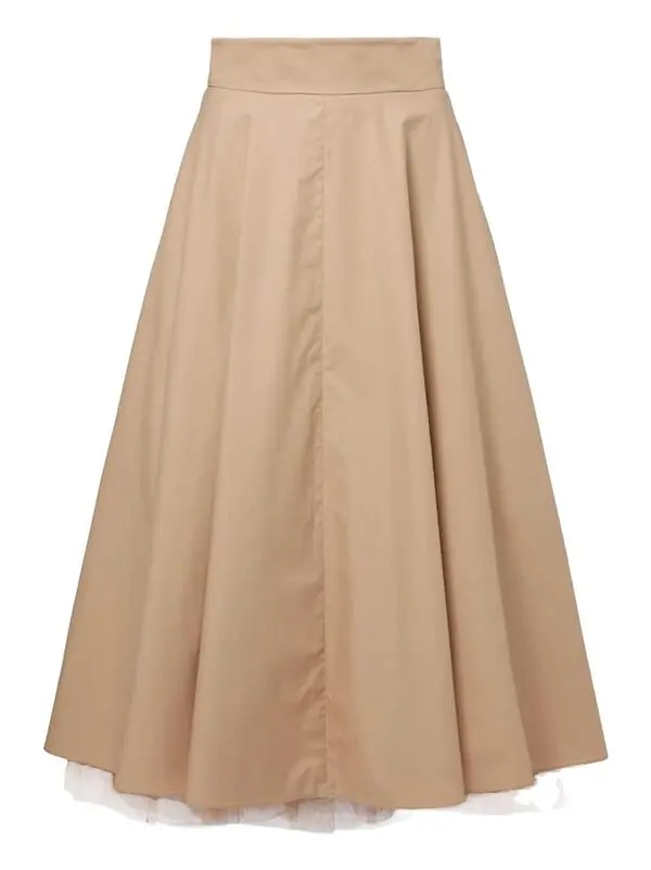 Dorothee Schumacher Cotton And Tulle Midi Skirt - Beige