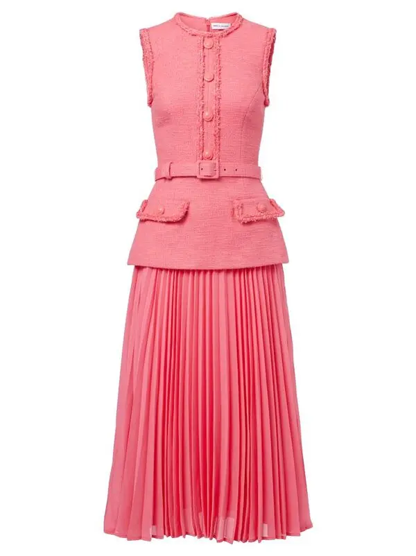 Rebecca Vallance Montana Crêpe And Georgette Midi Dress - Pink
