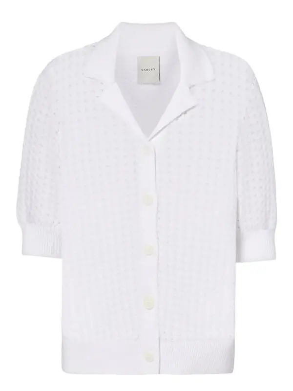 Varley Ellie Open-knit Cotton Cardigan - White