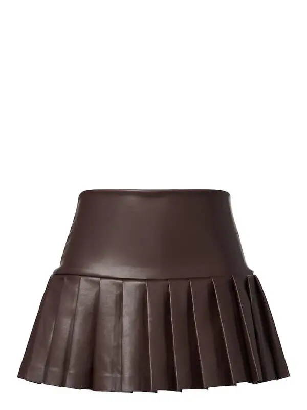 Norma Kamali Pleated Miniskirt - Brown