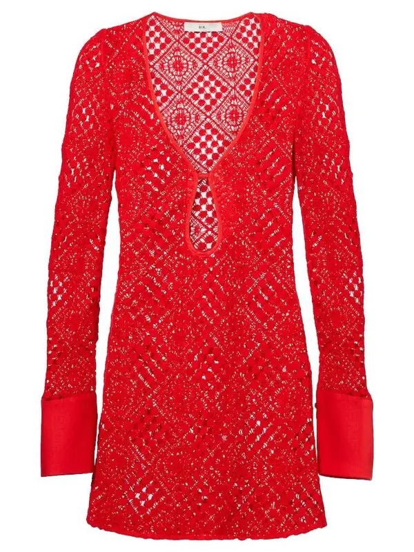 Sir The Label Rayure Crochet Minidress - Red