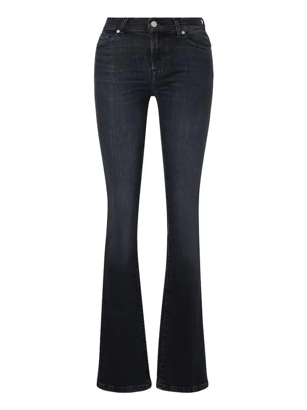 7 For All Mankind Bootcut Mid-rise Flared Jeans - Black