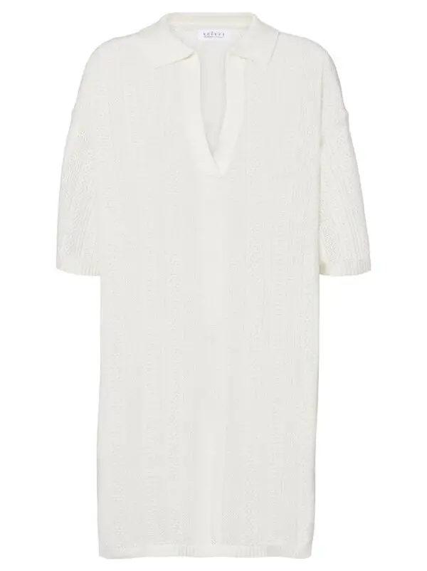 Velvet By Graham & Spencer Mila Cotton Pointelle Minidress - White