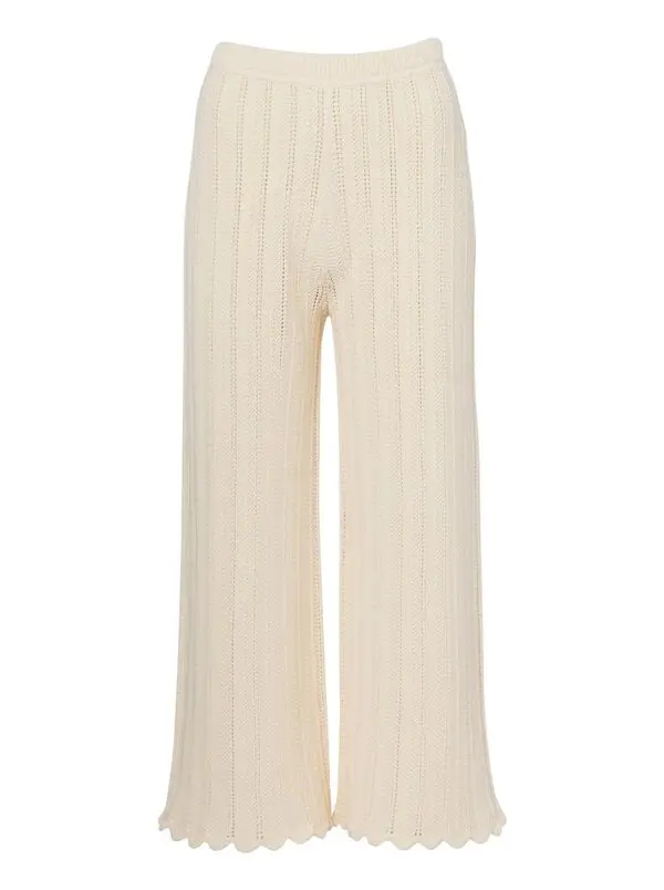 Altuzarra Petey Open-knit Flared Pants - Beige