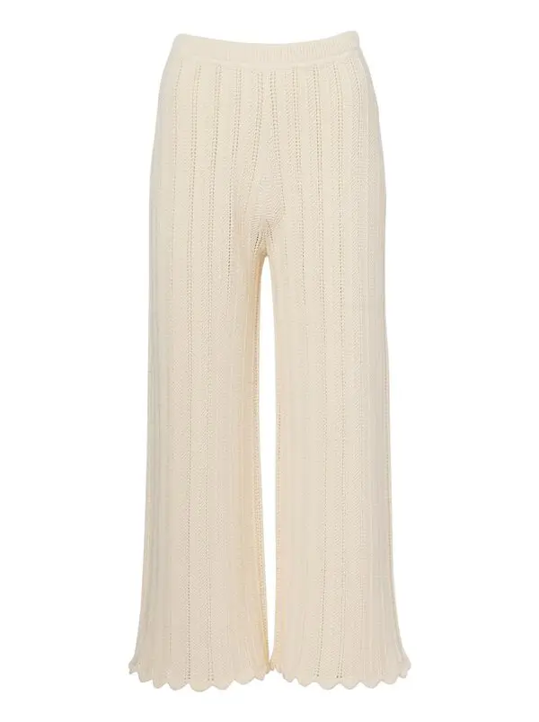 Altuzarra Petey Open-knit Flared Pants - Beige