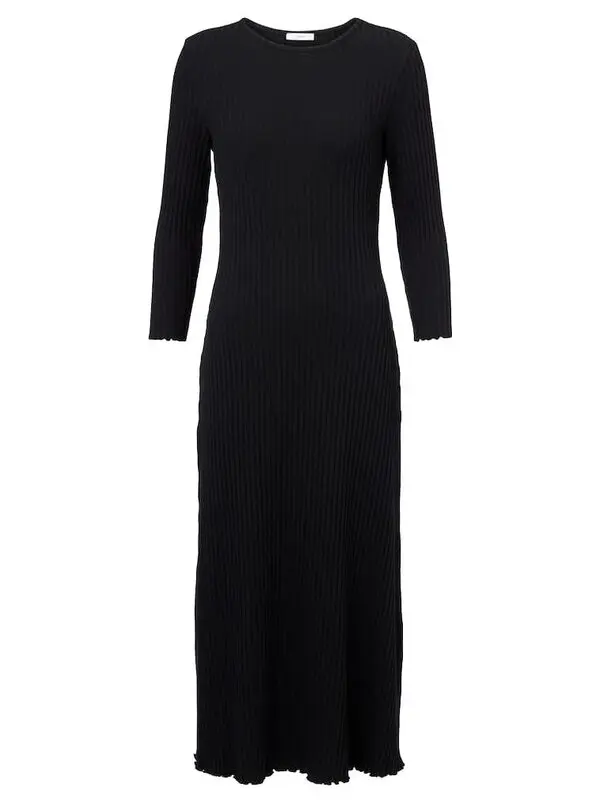 Vince Ribbed-knit Cotton-blend Maxi Dress - Black