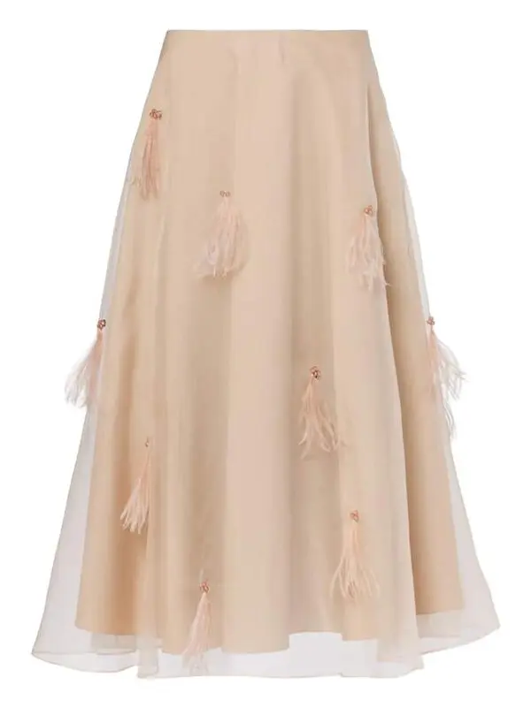 Dorothee Schumacher Silk Organza Midi Skirt - Beige
