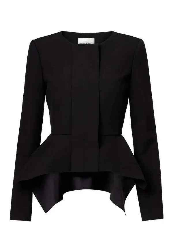Roland Mouret Peplum Crêpe Jacket - Black