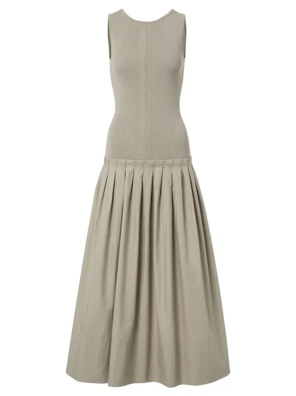 Proenza Schouler White Label Malia Pleated Maxi Dress - Neutrals