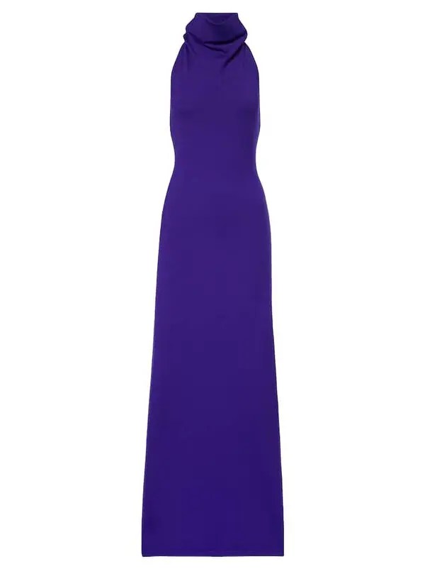 TOM FORD Halterneck Cashmere-blend Gown - Purple