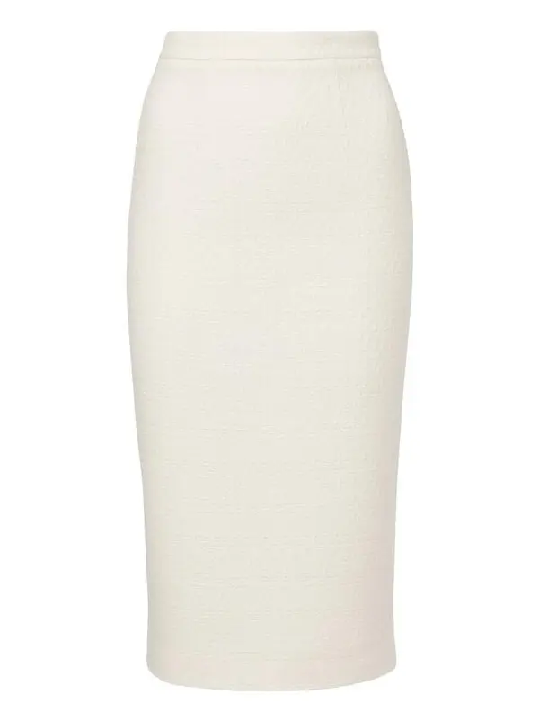 Roland Mouret Bouclé Pencil Skirt - White