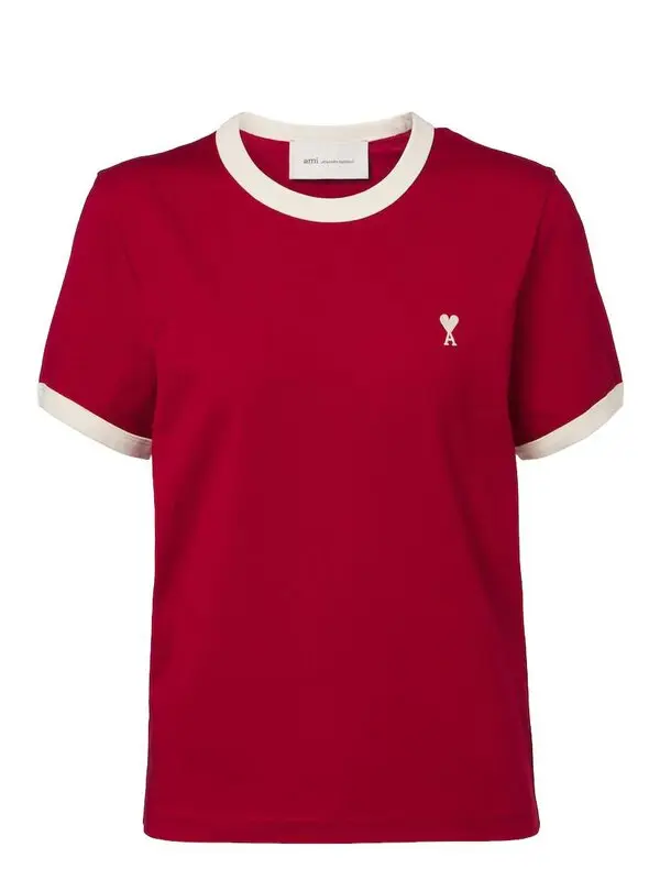 AMI Paris De Cœur Cotton Jersey T-shirt - Red