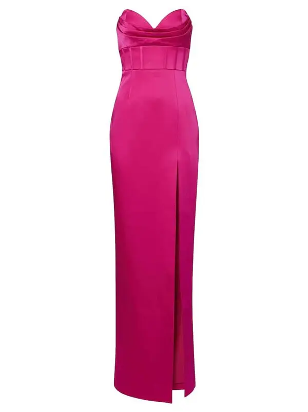 Rebecca Vallance Saskia Satin Bustier Gown - Pink