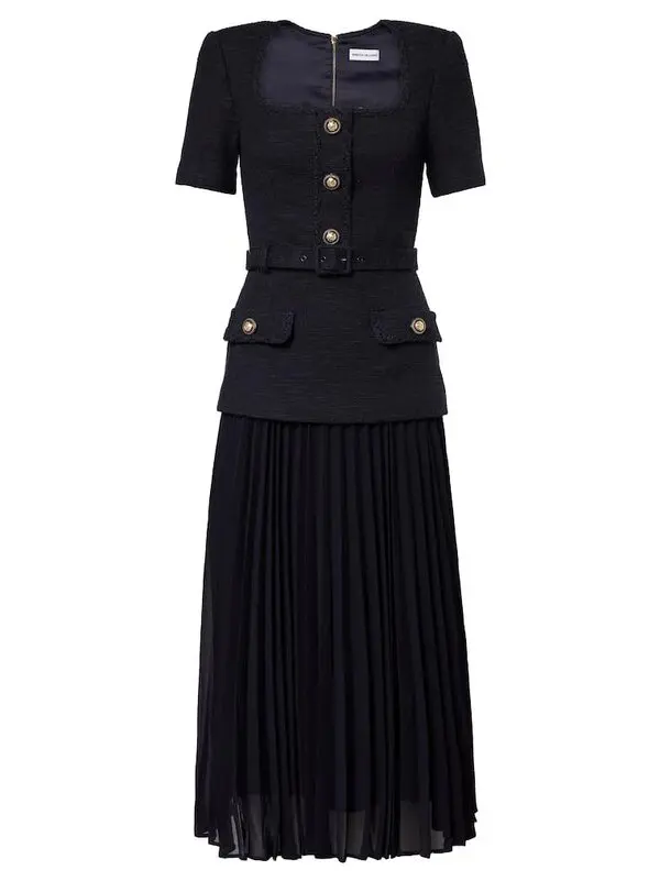 Rebecca Vallance Jonie Belted Pleated Midi Dress - Black