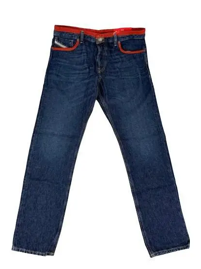 Diesel Outline Straight Leg Jeans - Blue/orange