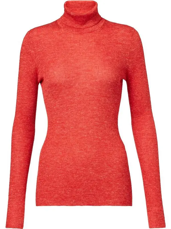 Gabriela Hearst Aldona Cashmere, Silk, And Hemp Turtleneck - Orange