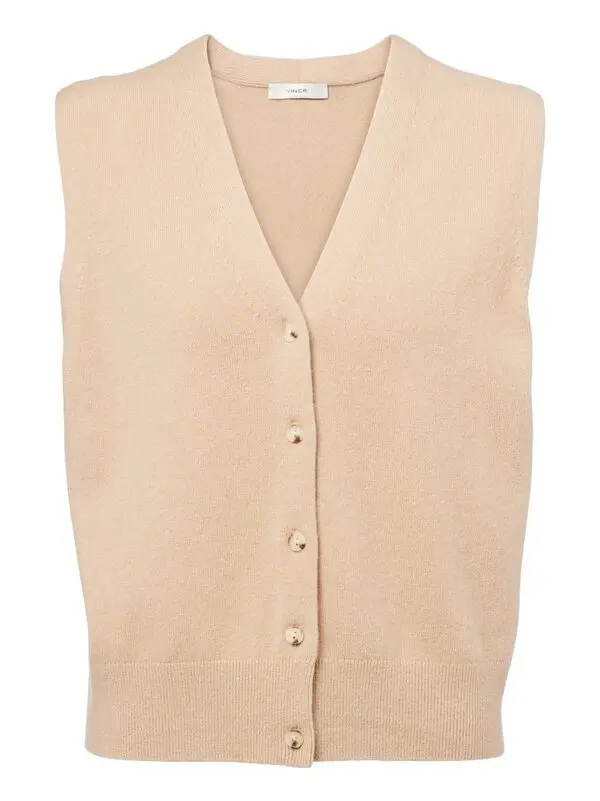 Vince Wool And Cashmere-blend Vest - Beige