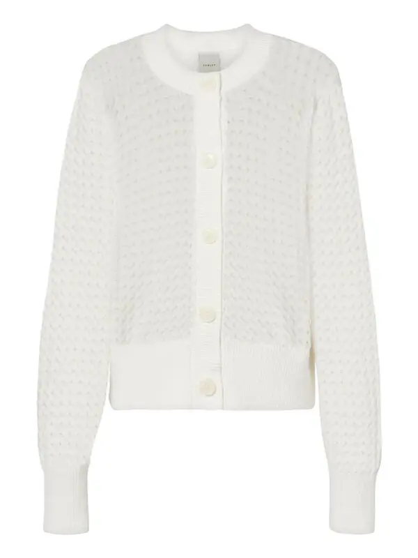 Varley Bettina Open-knit Cotton-blend Cardigan - White