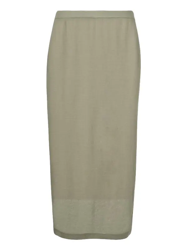 Vince Cotton Midi Skirt - Green