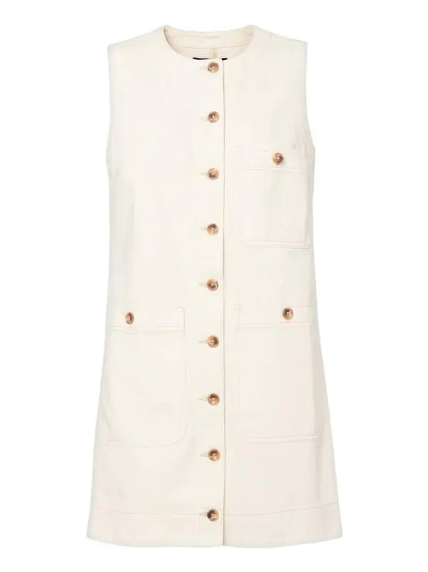 Veronica Beard Oakley Denim Minidress - Beige