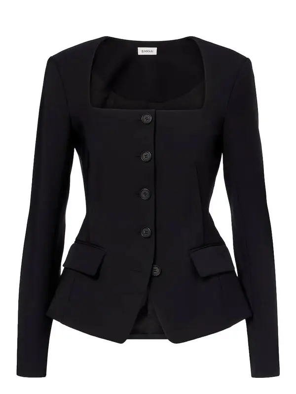 Simkhai Marlowe Crêpe Blazer - Black
