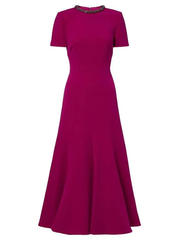 Roland Mouret Embellished Cady Midi Dress - Pink