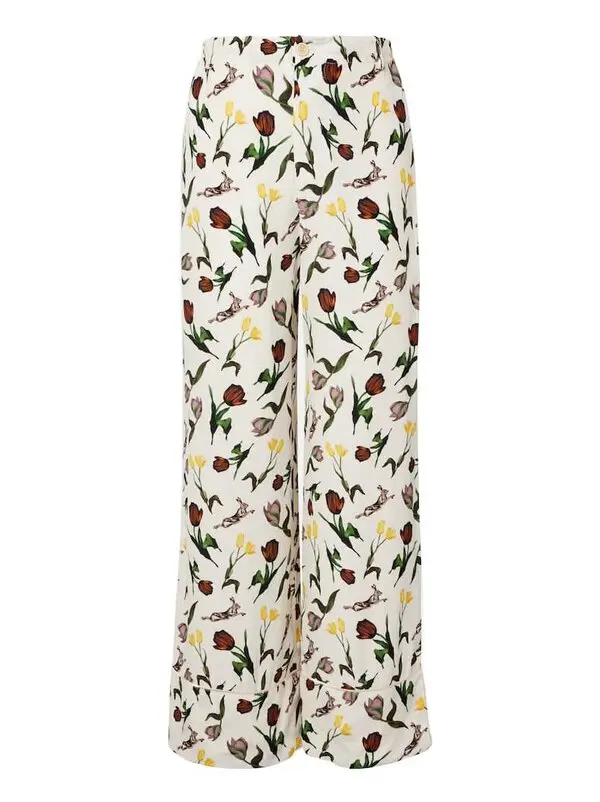Marni Printed Silk Palazzo Pants - Multicoloured