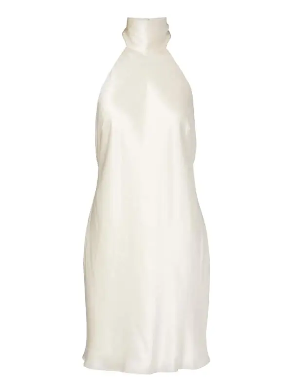 Rixo Capucine Silk Satin Minidress - White