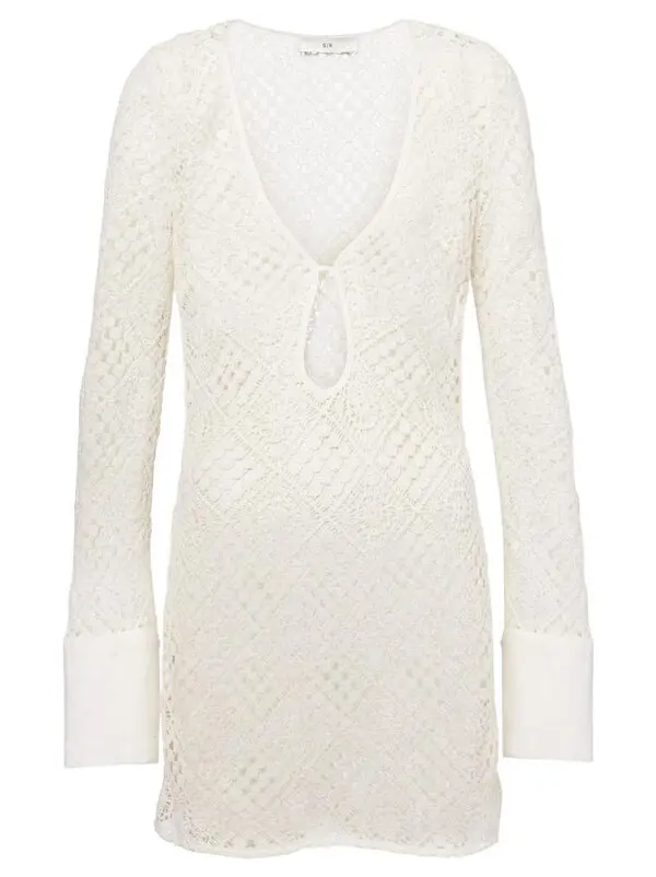 Sir The Label Rayure Crochet Minidress - White