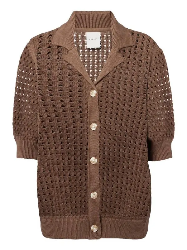 Varley Ellie Open-knit Shirt - Brown