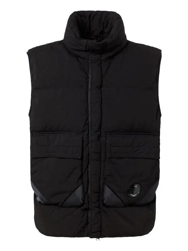 C.P. COMPANY Hooded Down Vest - Black